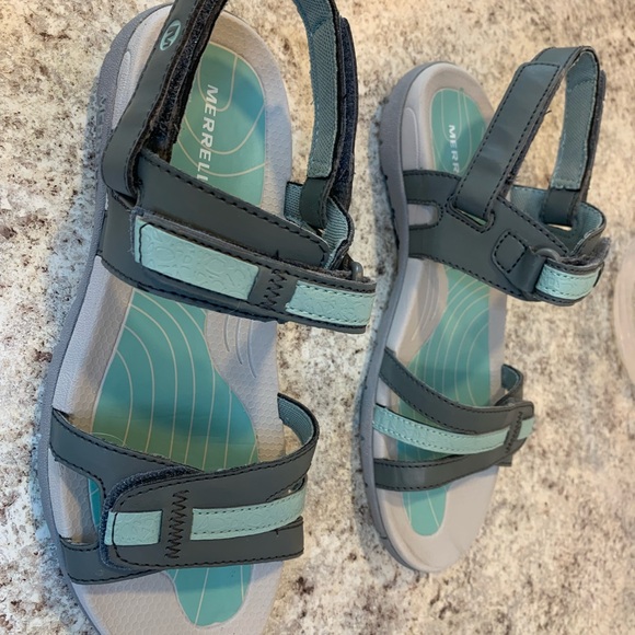 Merrell | Shoes | Merrell Womens Velcro Sedona Blue Surf Sport Sandals ...